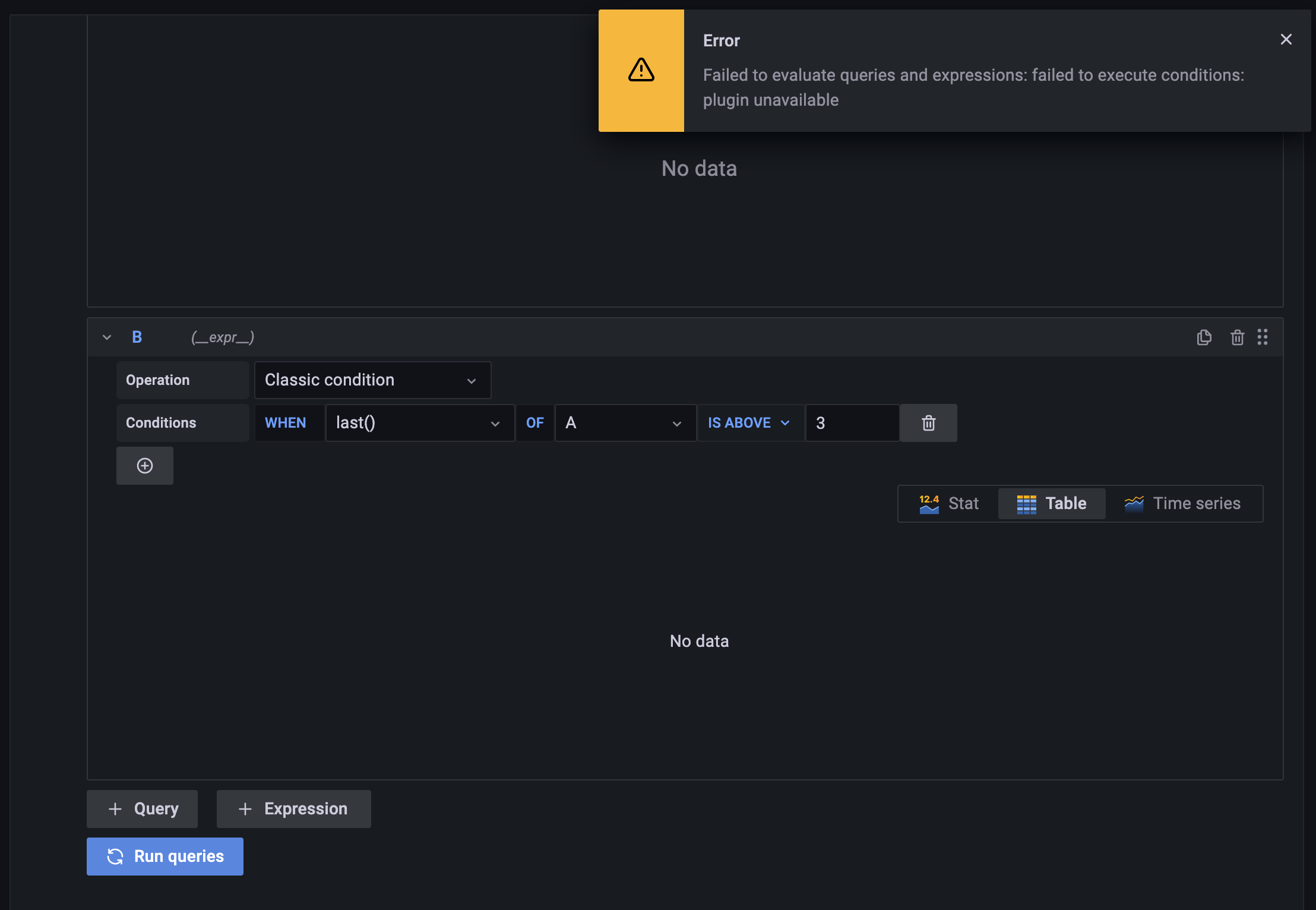 Alerting: Don't allow users to create alert rules against frontend-only datasources · Issue ...