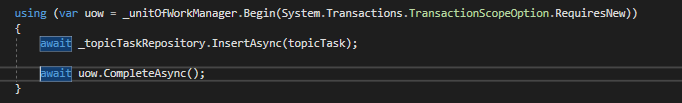 Would SaveChanges result in a new Transaction for the remaining Uows code? · Issue #6080 ...
