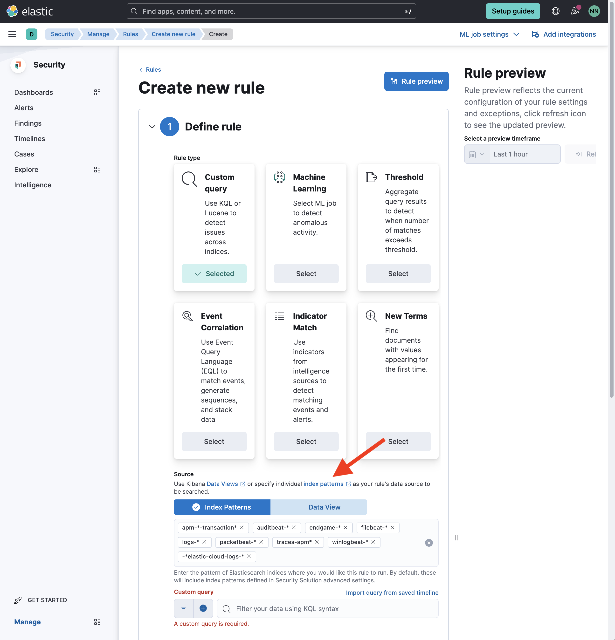 Security rule creation UI: incorrect link for index patterns · Issue ... Security rule creation UI: incorrect link for index patterns · Issue ...