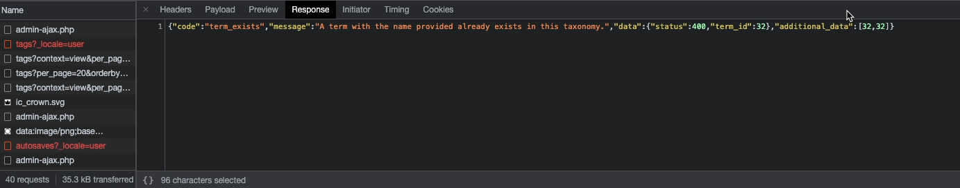 WordPress API error when trying to add tags · Issue #43464 · WordPress/gutenberg · GitHub