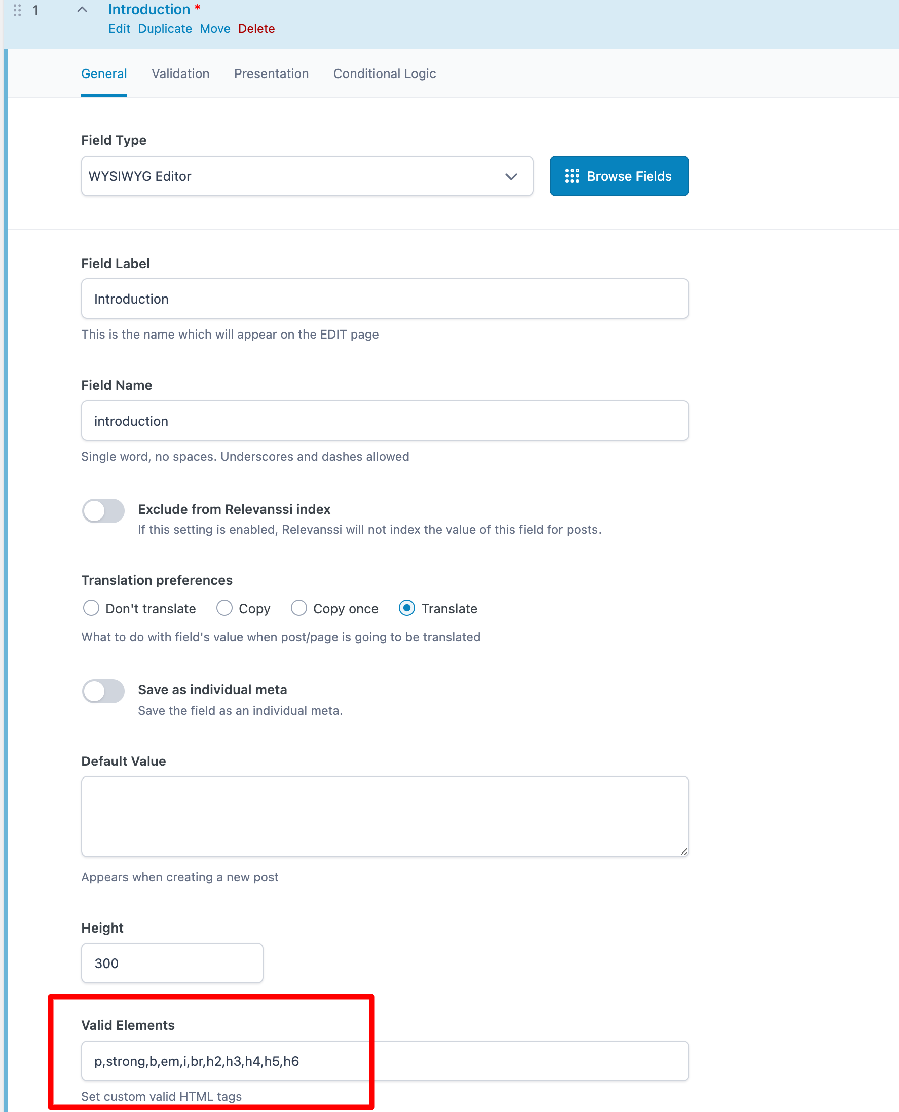 Eye Highlight Tool Fails To Highlight Content When Allow Html Tags Are Defined Using Acf