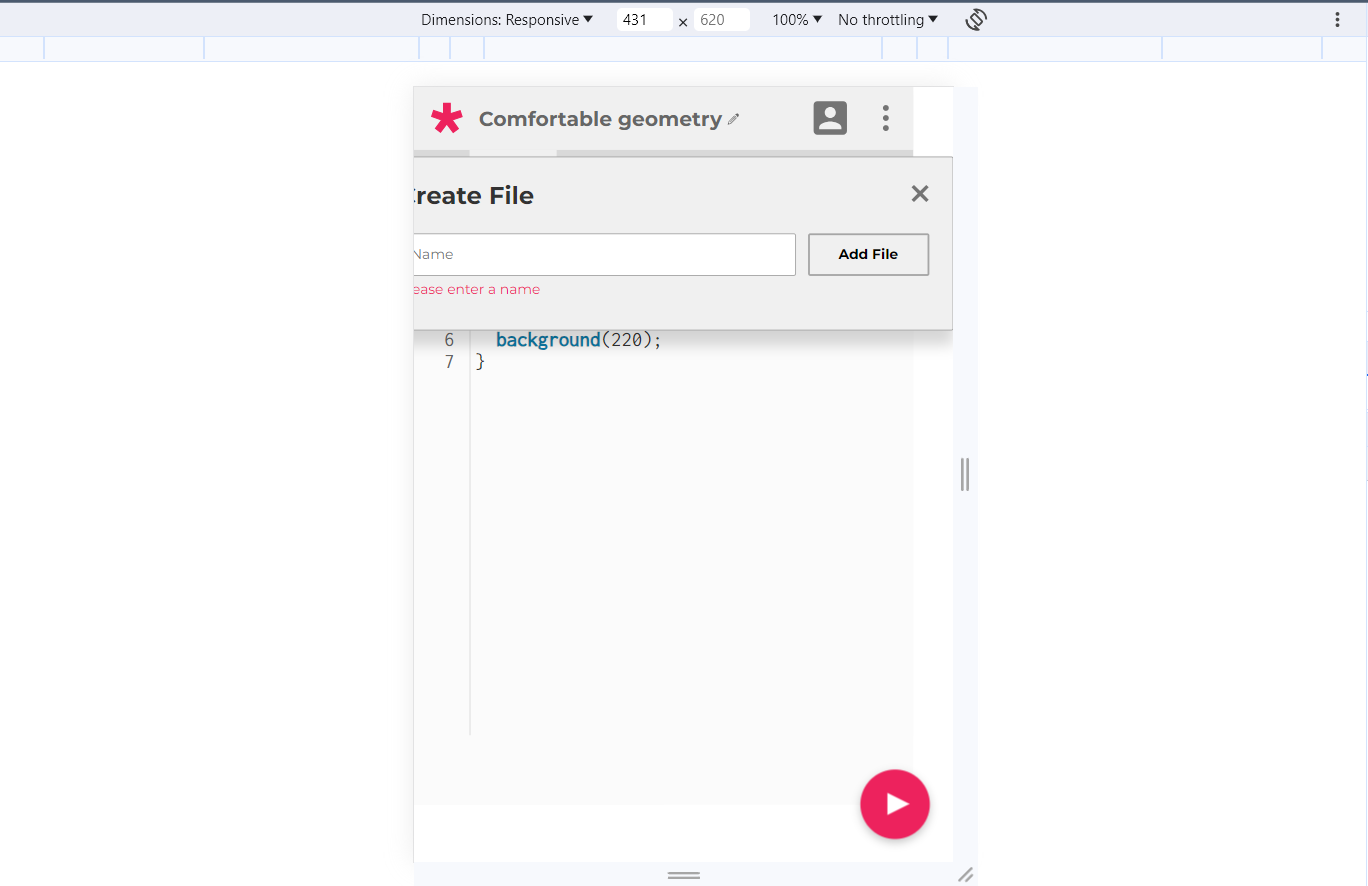 Modal box is out of the mobile screen · Issue #2501 · processing/p5.js-web-editor · GitHub