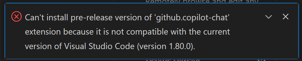 Can't install pre-release version it is not compatible with the current version of Visual Studio ...