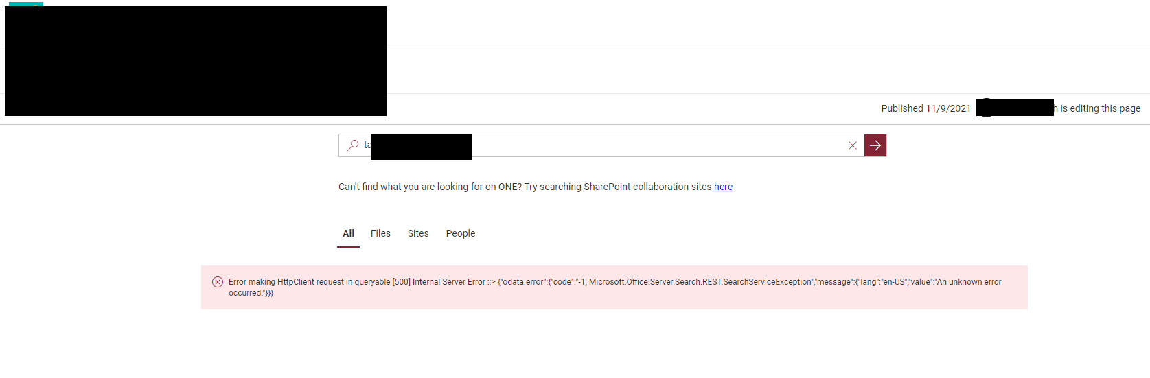 'People' search is throwing '[500] Internal Server Error' [PnP modern search V3.15] · Issue ...