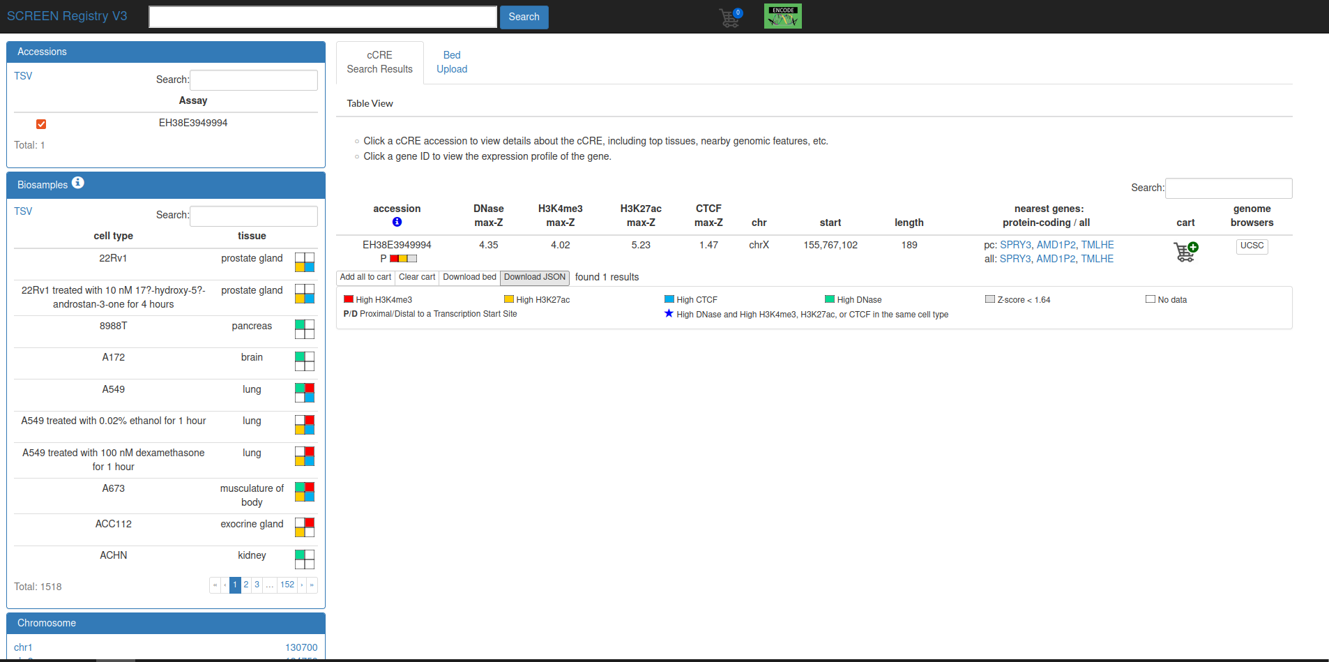 Some cCREs details seem to be unaccessible · Issue #138 · weng-lab/SCREEN · GitHub