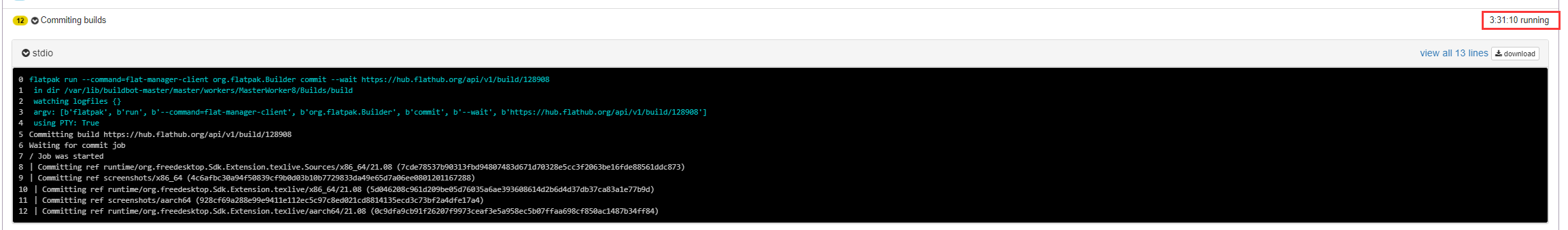 Flathub bot builds the application way too long. · Issue #3794 · flathub/flathub · GitHub