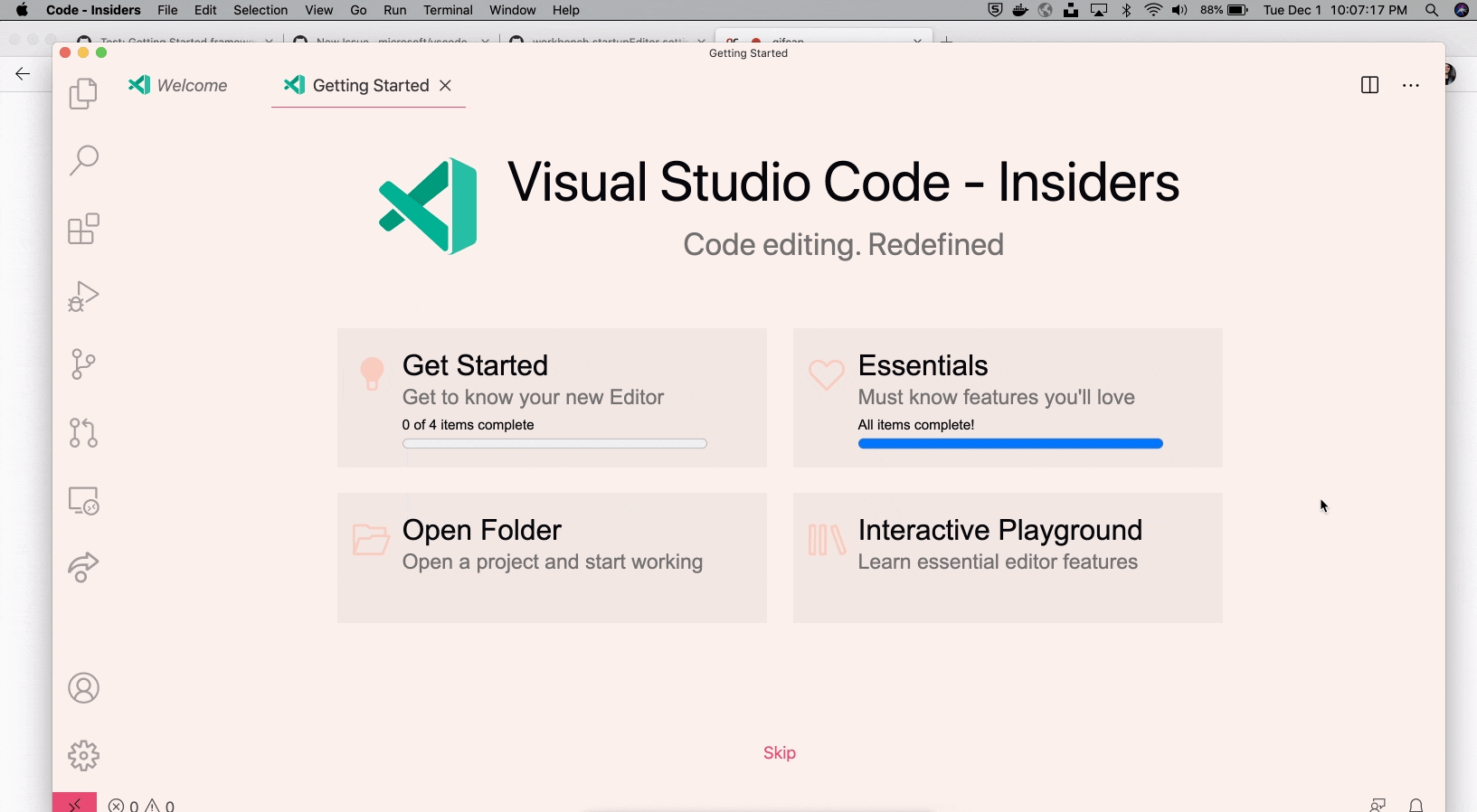 Getting Started experience resizing window · Issue #111702 · microsoft ...