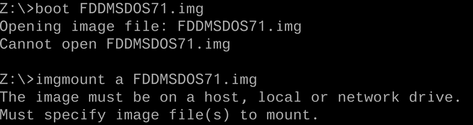 IMGMOUNT/BOOT file from drive Z · Issue #4006 · joncampbell123/dosbox-x · GitHub