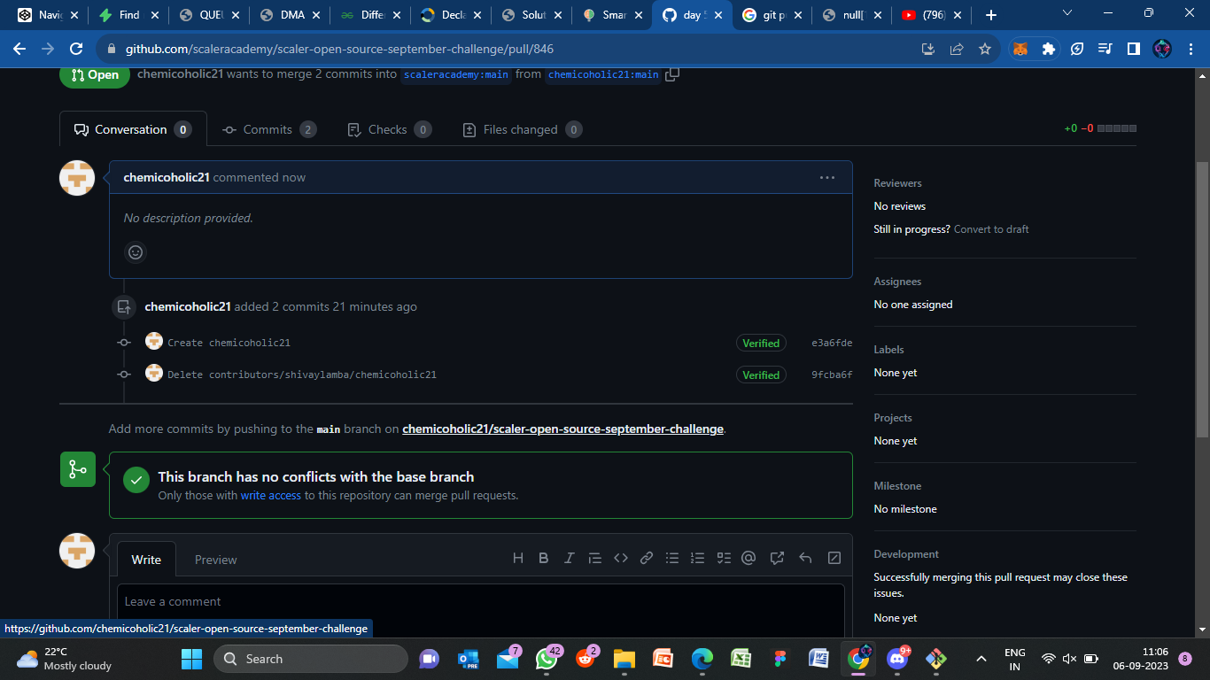 Challenge#1-#23 Taniya · Issue #232 · scaleracademy/scaler-open-source-september-challenge · GitHub