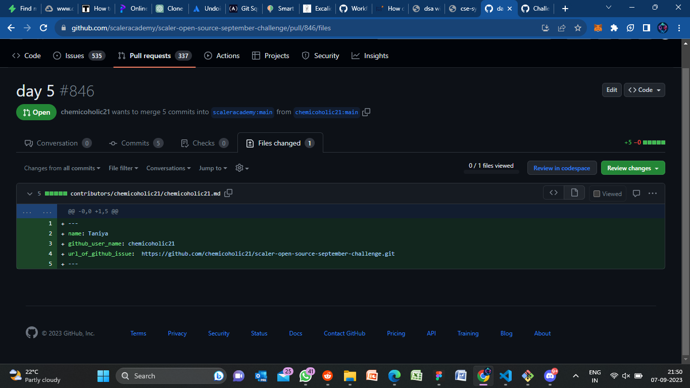 Challenge#1-#23 Taniya · Issue #232 · scaleracademy/scaler-open-source-september-challenge · GitHub