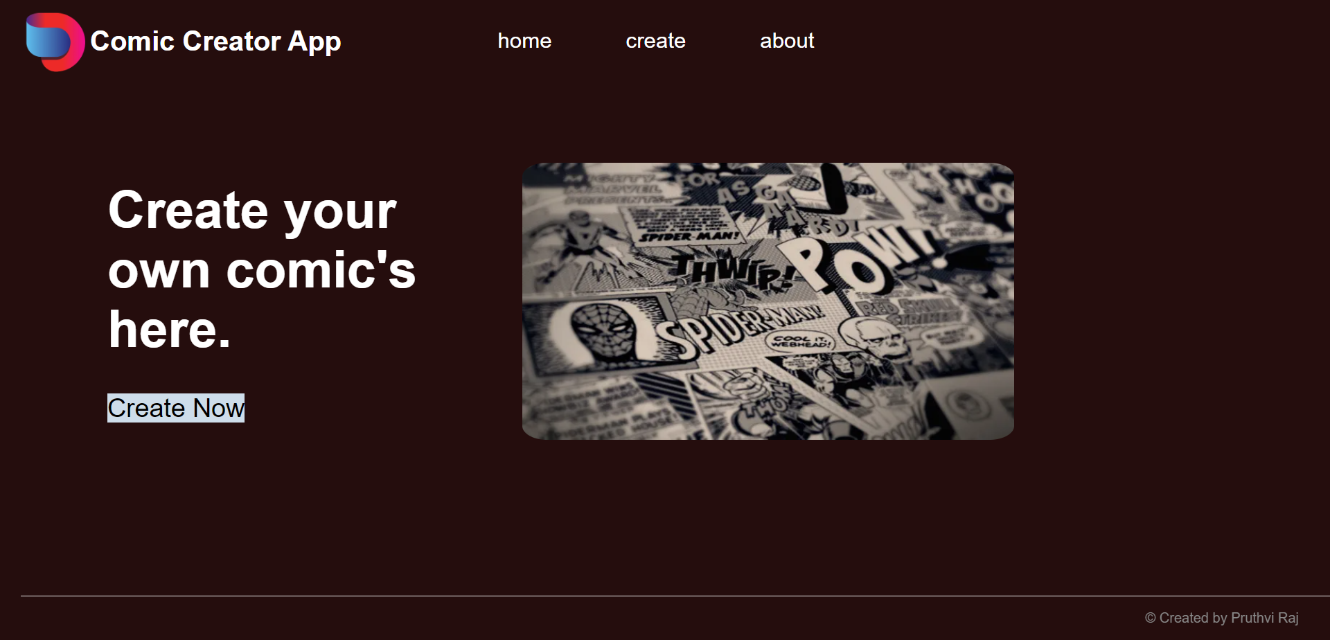 GitHub - pruthvirajgn7/Comic-creator-app: Comic-Creator-App is a unique ...