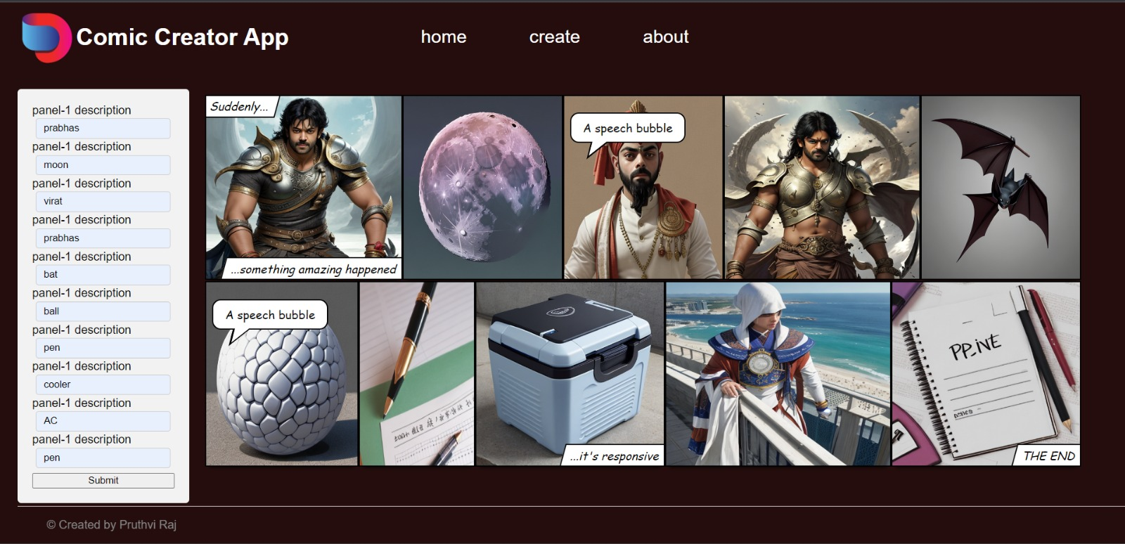 GitHub - pruthvirajgn7/Comic-creator-app: Comic-Creator-App is a unique ...