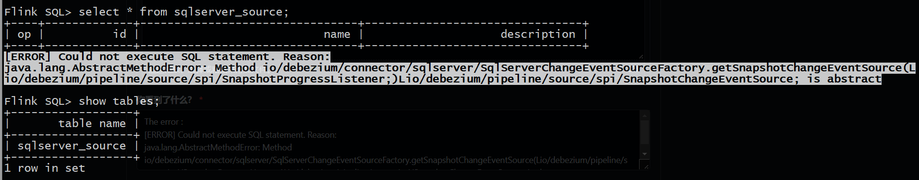 Flink Cdc Sqlserver Error · Issue 1928 · Apacheflink Cdc · Github