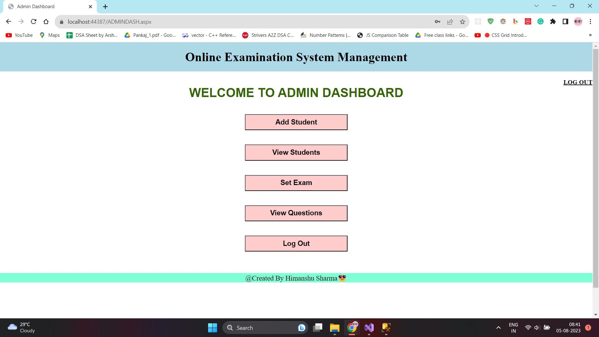 GitHub - himanshu-901/onlineExam: OnlineExam Project is based on Asp.net web Application that ...