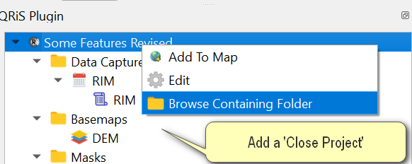 We need a `Close Project` command that closes project · Issue #130 · Riverscapes/QRiS · GitHub