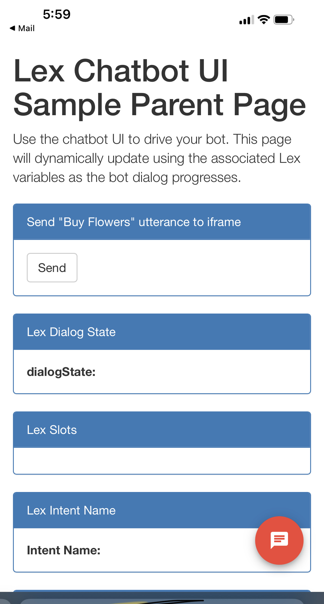 lex-web-ui loaded as icon(load.min) on desktop browser while mobile device browser loaded as ...