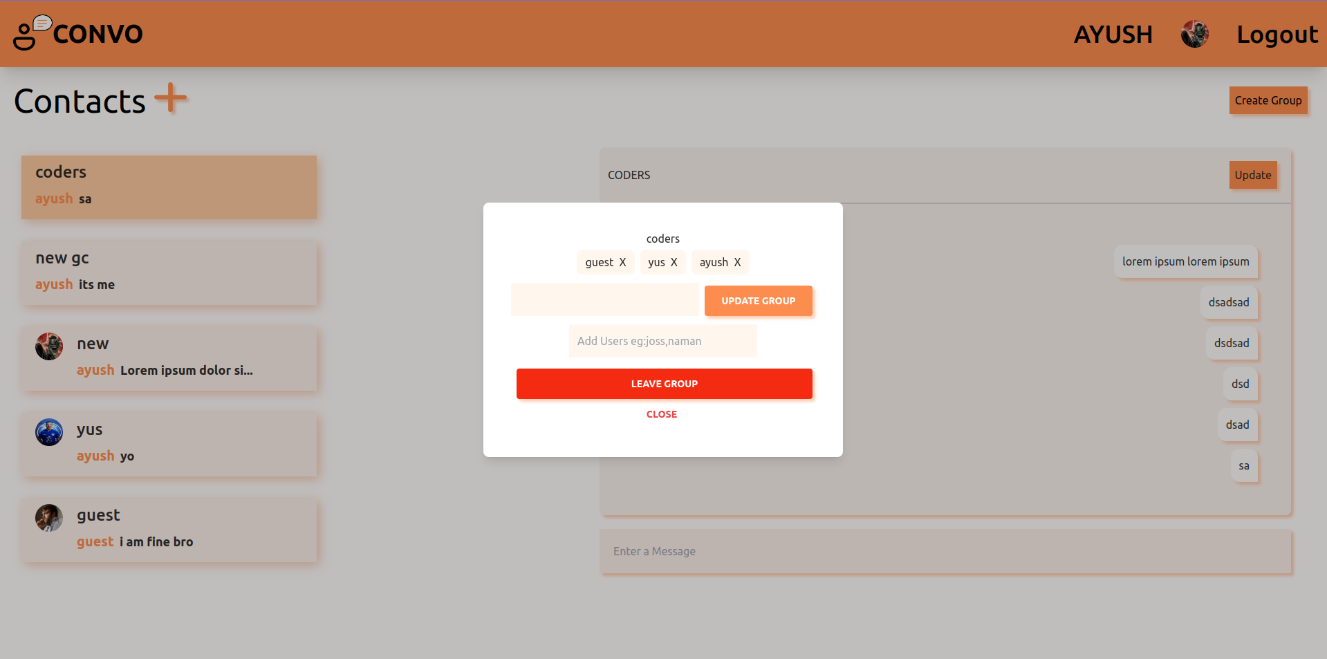 GitHub - Ayush0054/convo: chat application made using mern stack