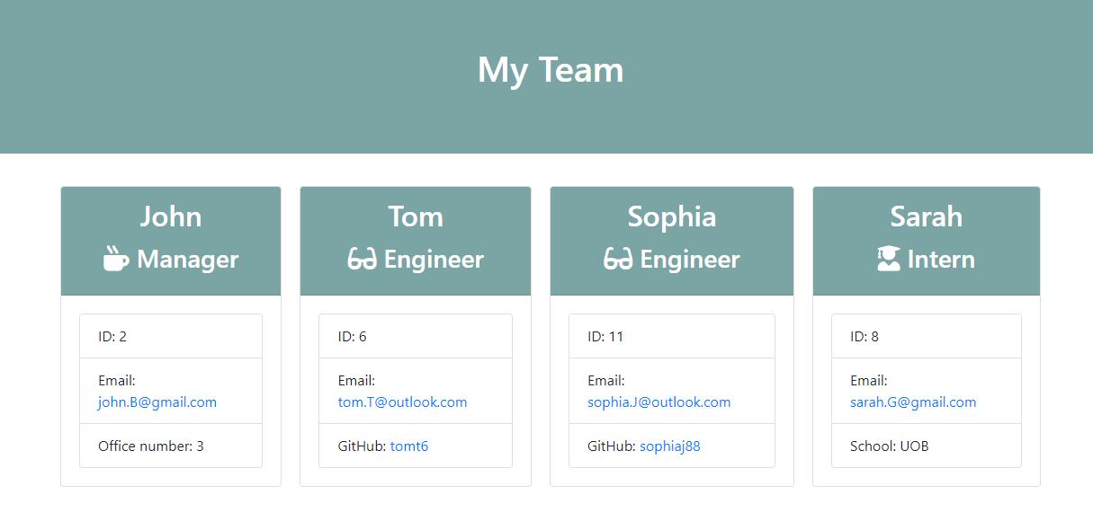 GitHub - AsmaH5/Team-Profile-Generator