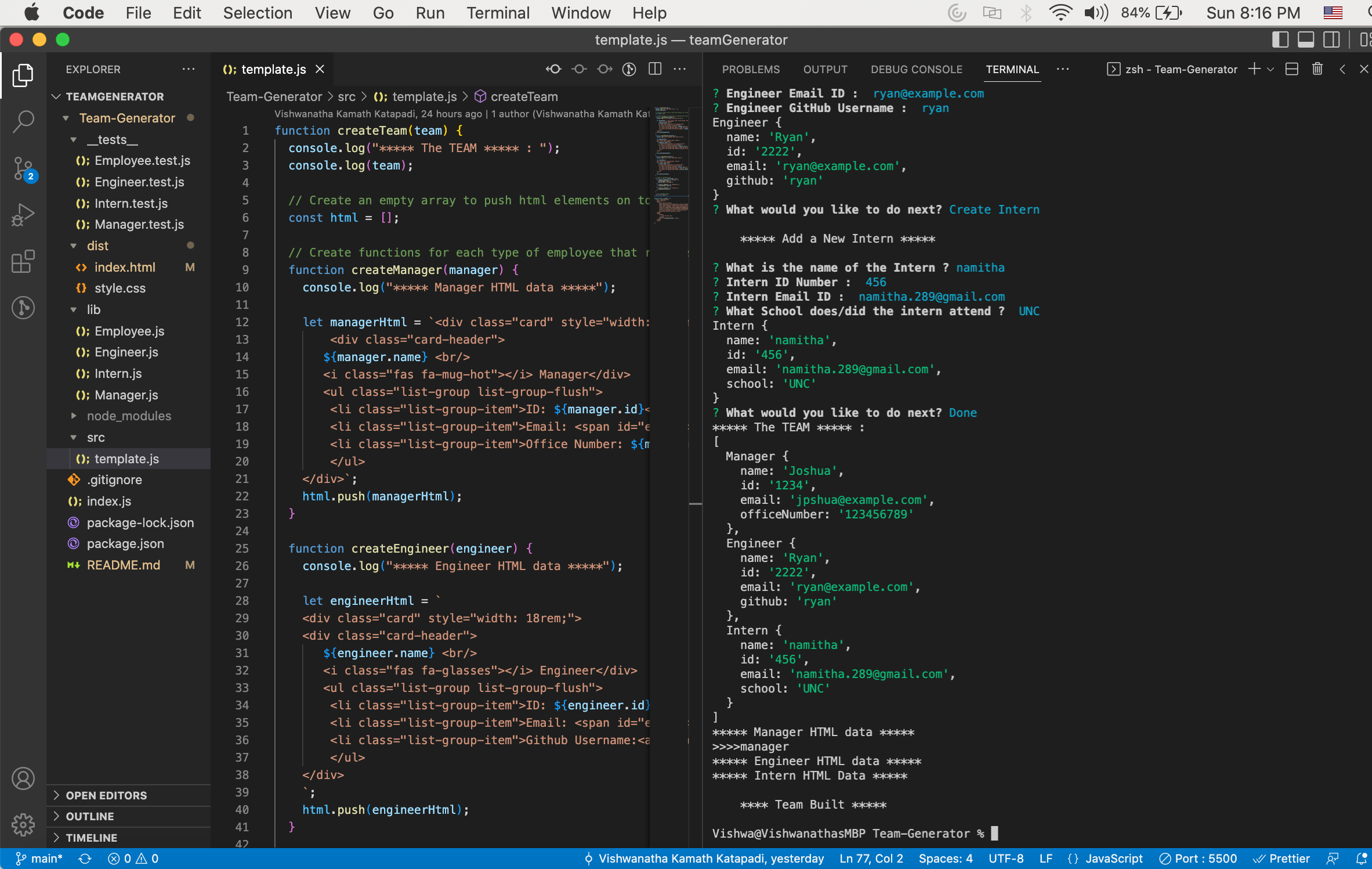 GitHub - nkamth/Team-Generator
