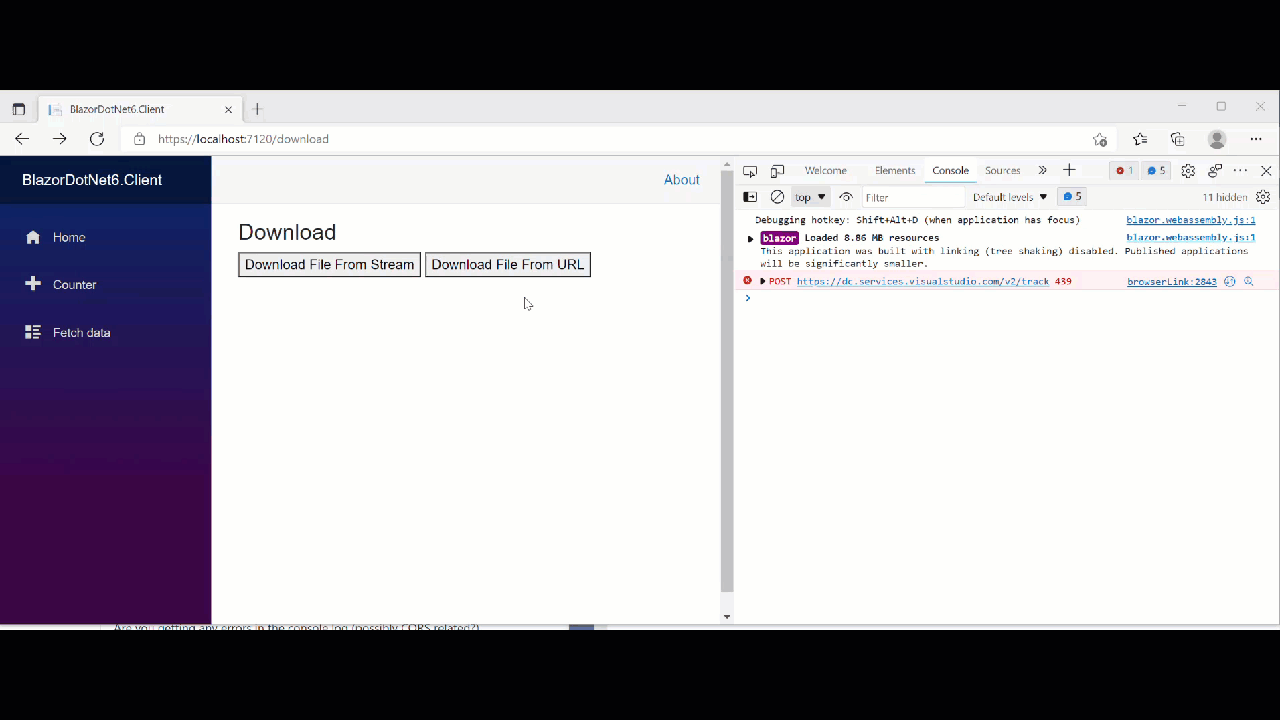 Blazor WASM Download File From URL · Issue #24887 · dotnet/AspNetCore.Docs · GitHub