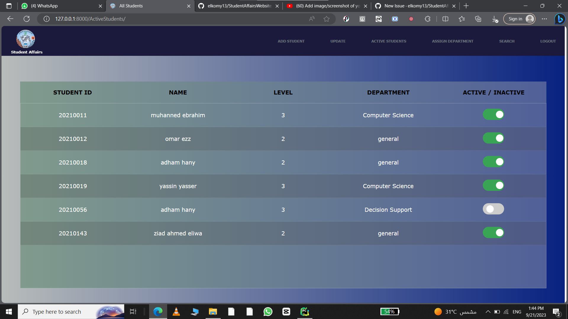 GitHub - elkomy13/StudentAffairsWebsite.github.io: This project is exclusively designed for ...