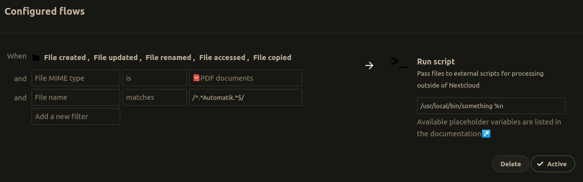 Unable to match a directory name for triggering workflow_script · Issue #109 · nextcloud ...