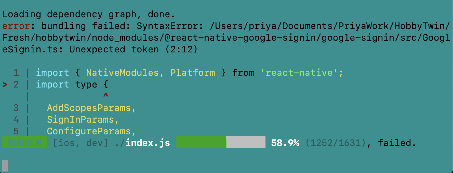 SyntaxError in GoogleSigninButton.tsx · Issue #1083 · react-native-google-signin/google-signin ...
