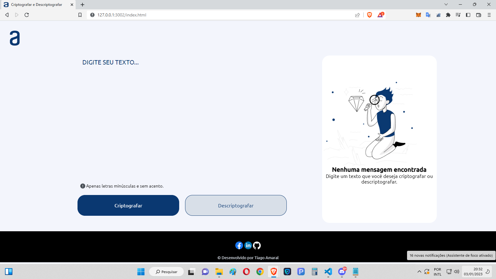 GitHub - Tiago-Amaral/Desafio-challenge-One-Alura