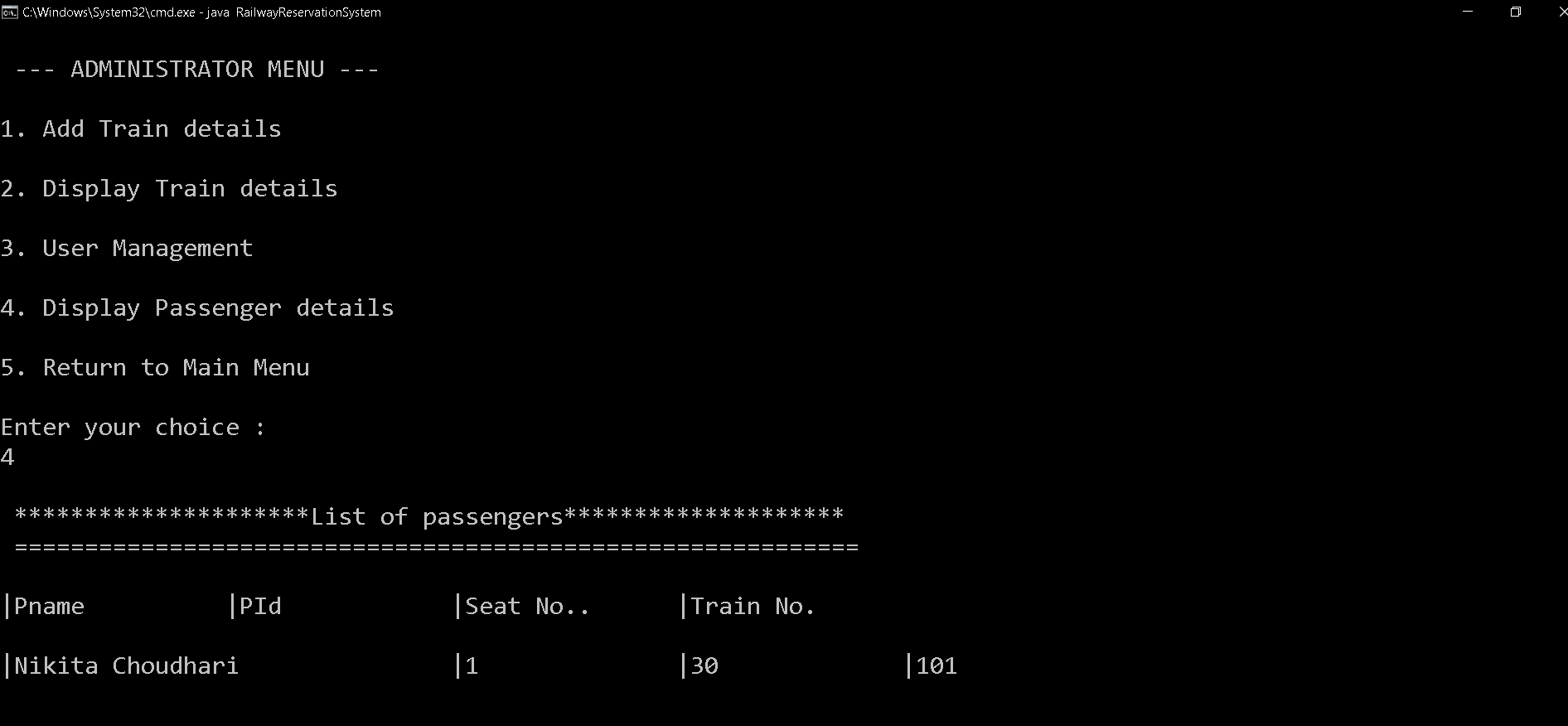 GitHub - ChoudhariNikita/Railway-Reservation-System: Simple Railway ...