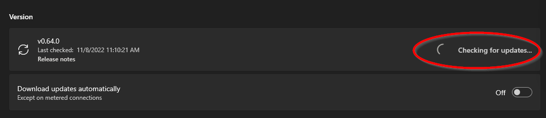 Cannot check for updates or change settings while running as ...