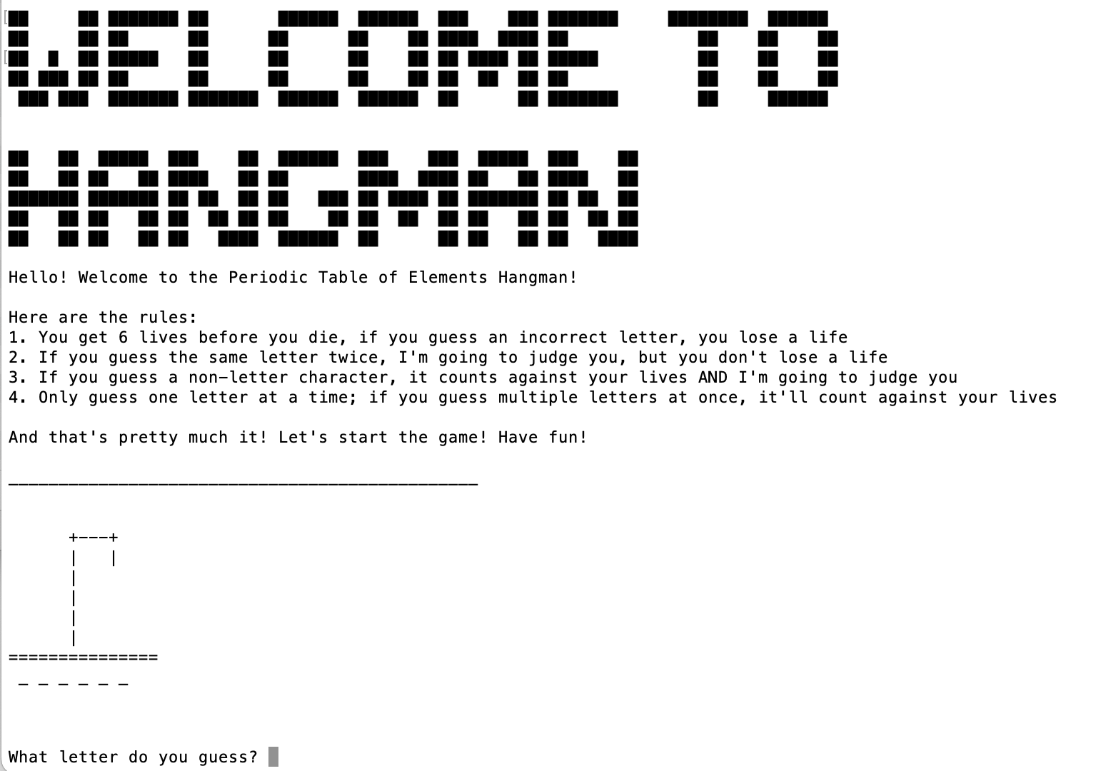 GitHub - gthormann/Hangman