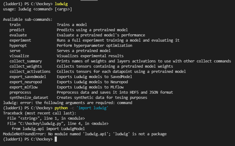 ModuleNotFoundError: No module named 'ludwig.api'; 'ludwig' is not a package · Issue #1661 ...