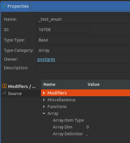 Error when editing enum array columns with default value · Issue #9828 · dbeaver/dbeaver · GitHub