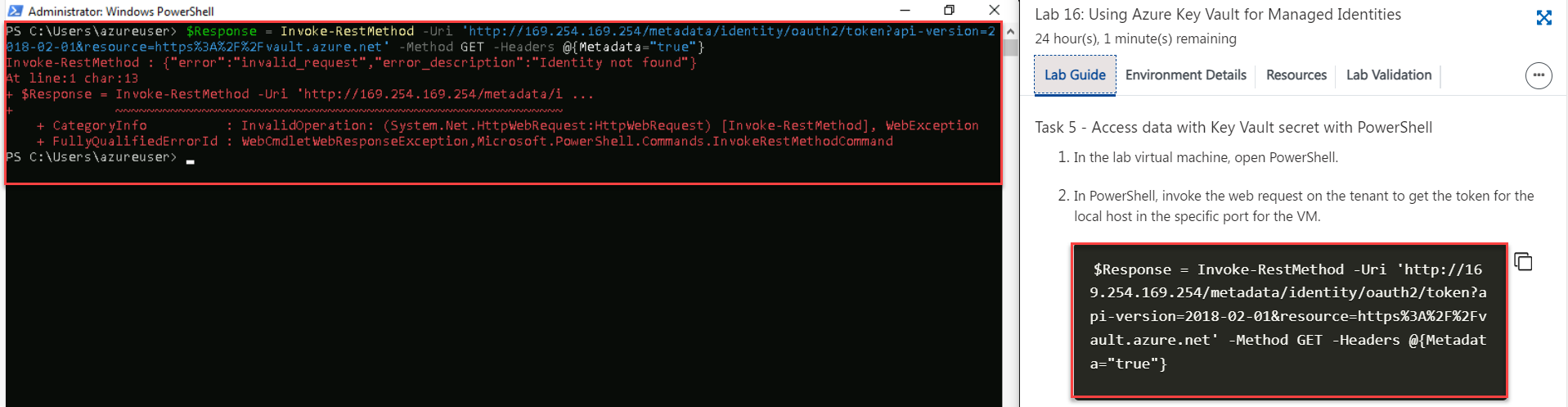 Lab_16_UsingAzureKeyVaultForManagedIdentities.md - Access data with Key Vault secret with ...