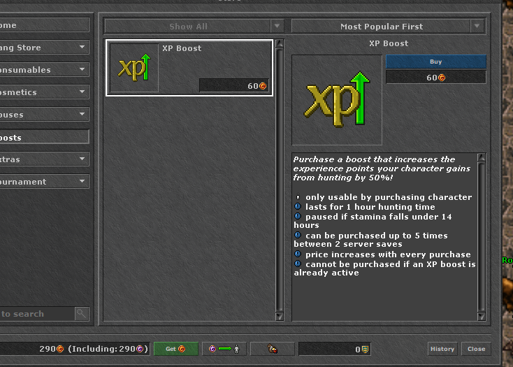 XP BOOST price · Issue #501 · opentibiabr/canary · GitHub