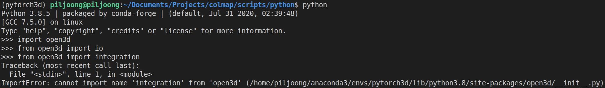module 'open3d' has no attribute 'integration' · Issue #2388 · isl-org/Open3D · GitHub