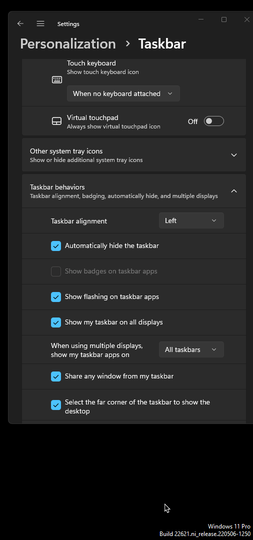 [Taskbar10] Action center, control center and search are misplaced when collapsing taskbar is ...