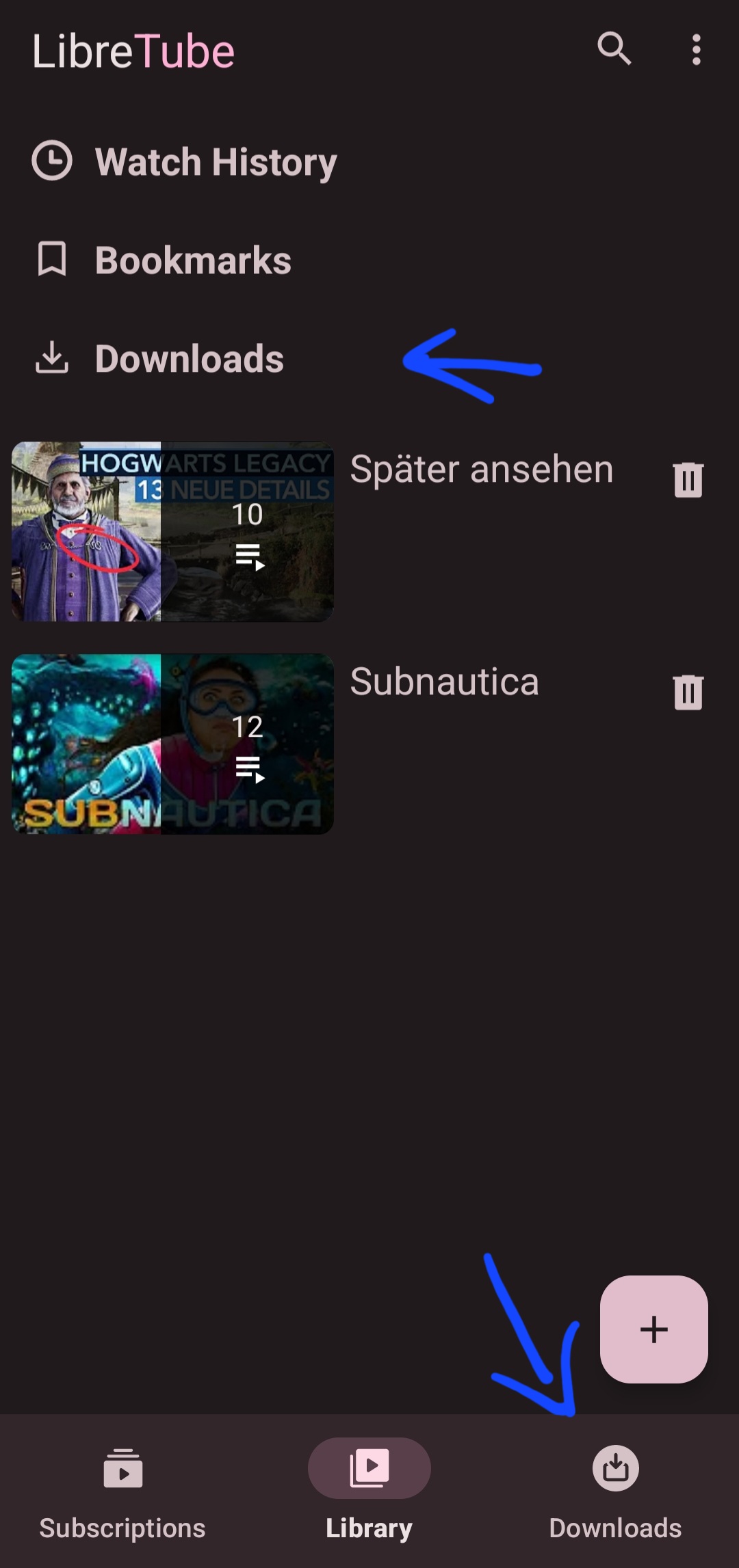 Hide the download tab in the library · Issue #2057 · libre-tube ...
