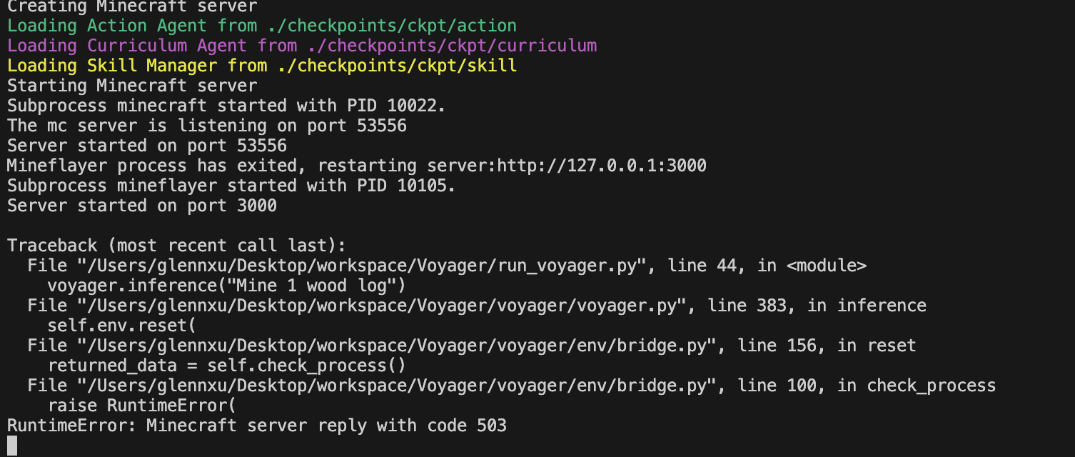 Creating Minecraft server ERROR · Issue #32 · MineDojo/Voyager · GitHub