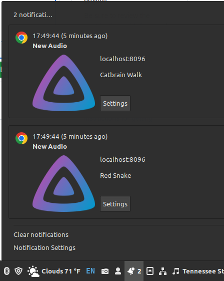 "New audio" notifications sent even though "New content added" disabled in System settings ...