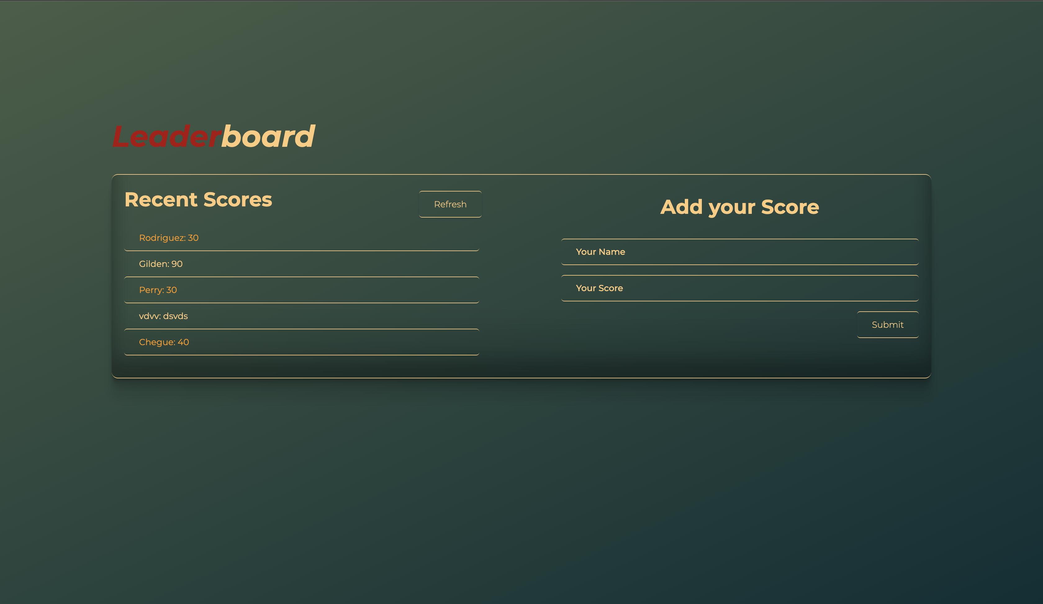 GitHub - Chaseknis/leaderboard: This project is an API leaderboard using HTML/CSS, JavaScript ...