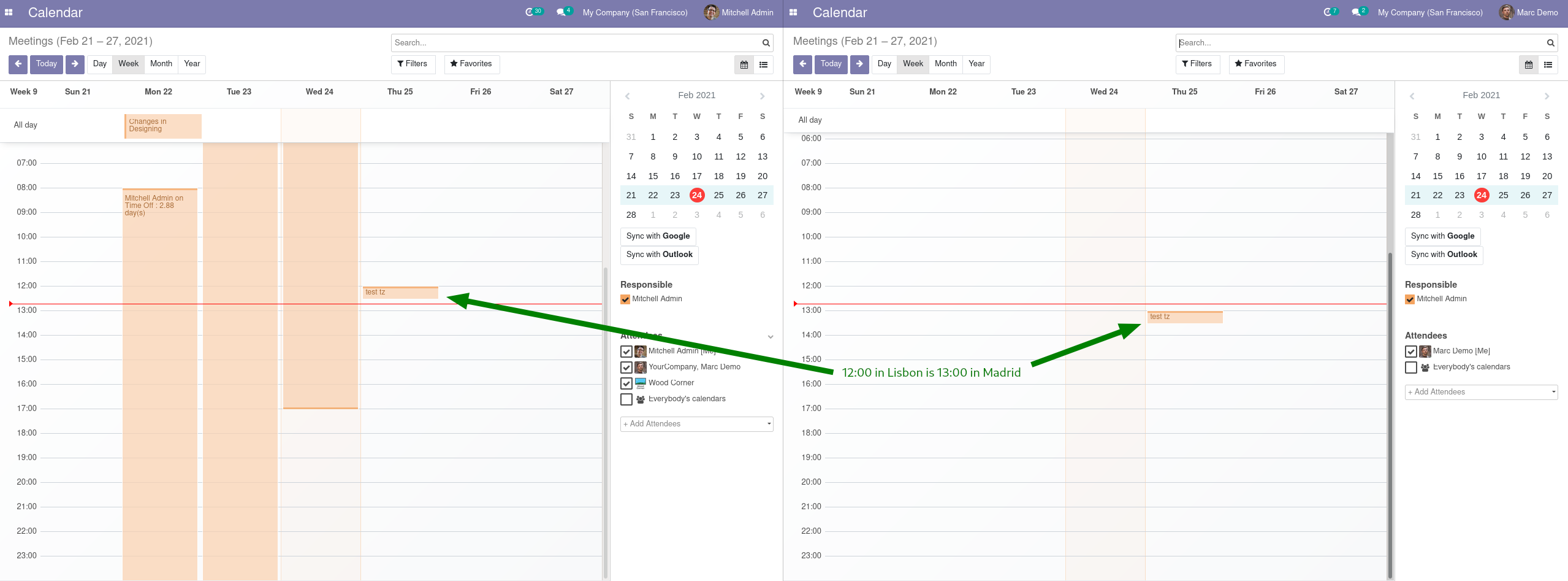 [BUG] Calendar events are not timezone-aware · Issue #66754 · odoo/odoo · GitHub