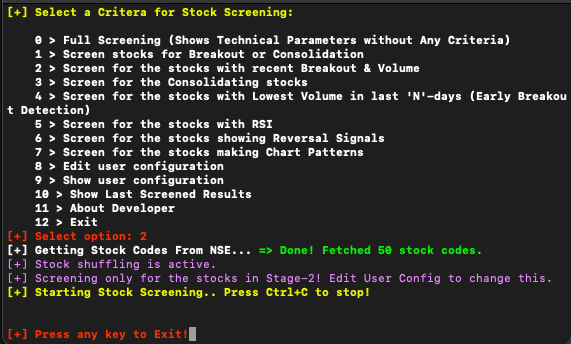 not loading after starting stock screening on MAC · Issue #76 · pranjal-joshi/Screeni-py · GitHub