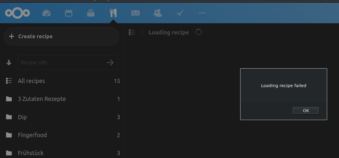 App 0 71 Does Not Show Any Existing Recipe · Issue 236 · Nextcloud Cookbook · Github