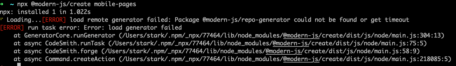 npx @modern-js/create mobile-pages 卡主了 · Issue #359 · web-infra-dev/modern.js · GitHub