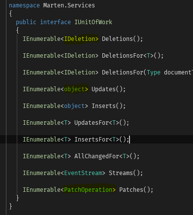 Expose all storage operations from unit of work · Issue #1209 · JasperFx/marten · GitHub