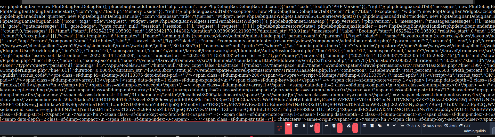 Script Tag Content Displayed As Text · Issue 1314 · Barryvdhlaravel Debugbar · Github 6357