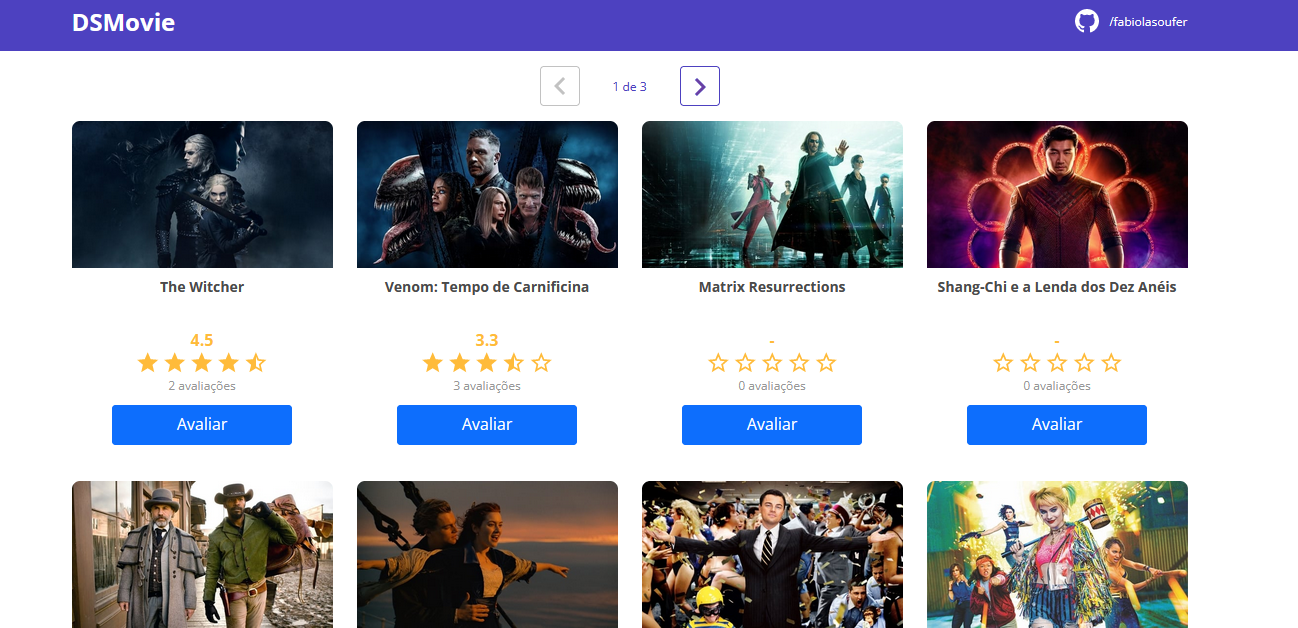 GitHub - fabiolasoufer/dsmovie: Projeto desenvolvido na Semana Spring React do DevSuperior com o ...
