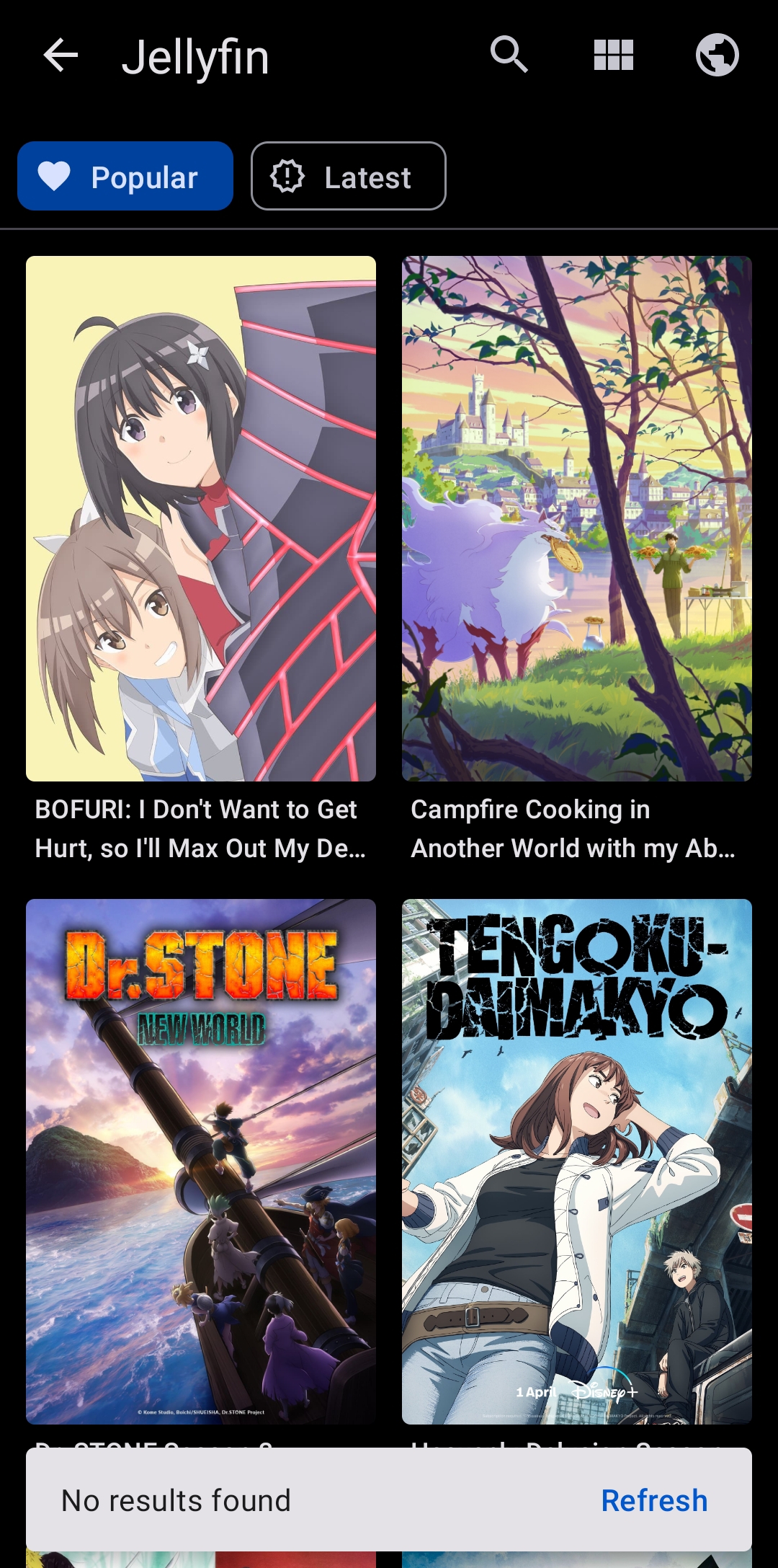 Jellyfin: "No results found" but there are results · Issue #1548 · aniyomiorg/aniyomi-extensions ...