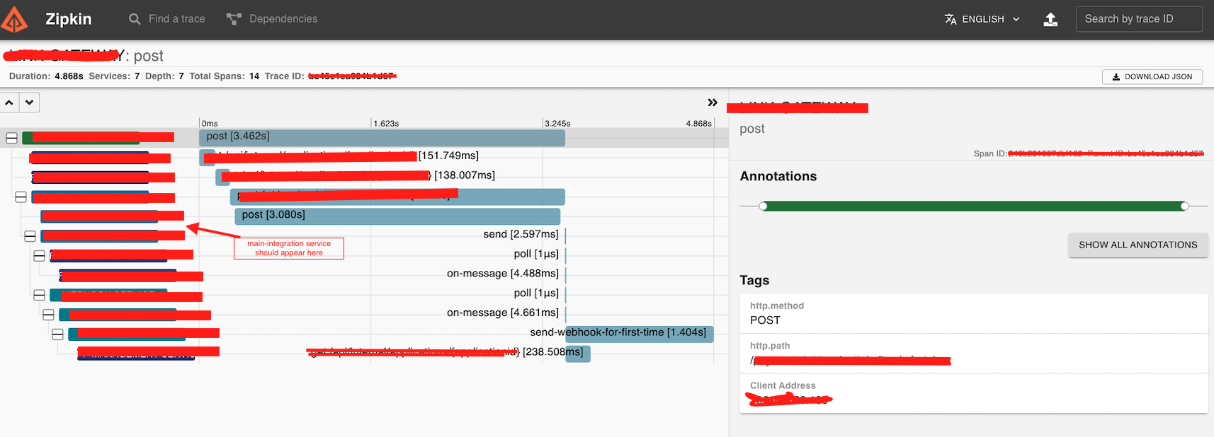 Not all the spans rendered in the ui? · Issue #1092 · openzipkin/zipkin · GitHub